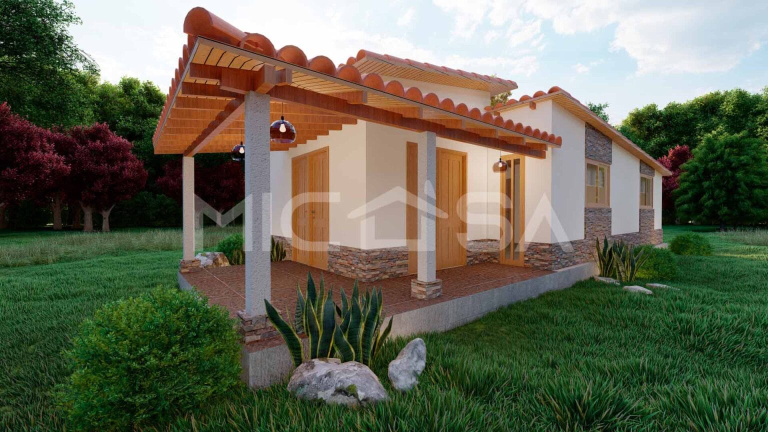 Casa Campestre - 80 m²- Modelo Santorini • MiCasa Constructora